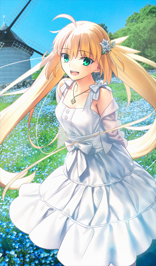 Safebooru - 1girl :d ahoge arms behind back artoria caster (fate) artoria caster (over the same ...