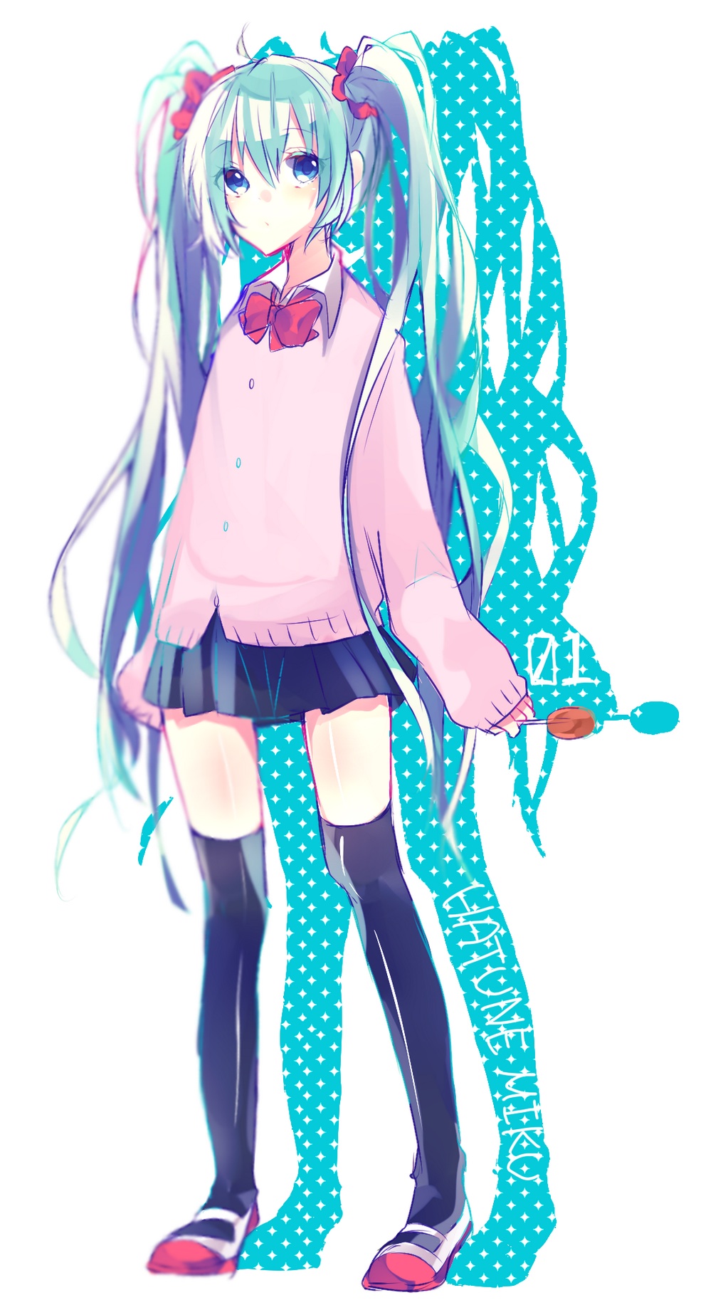 Safebooru - 1girl aqua hair blue eyes bowtie candy character name ...