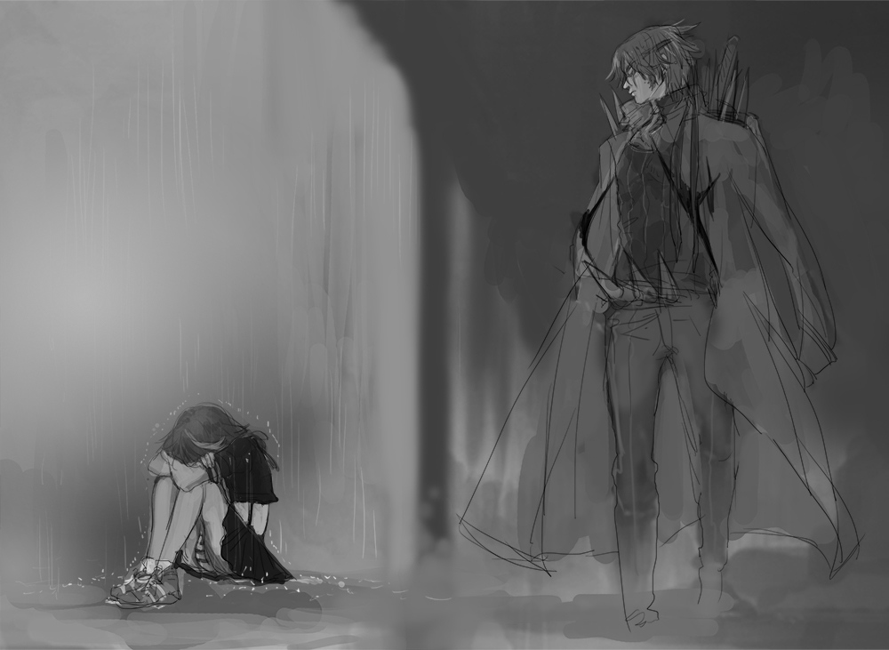 Safebooru - 1boy 1girl kill la kill leg hug long coat looking back ...