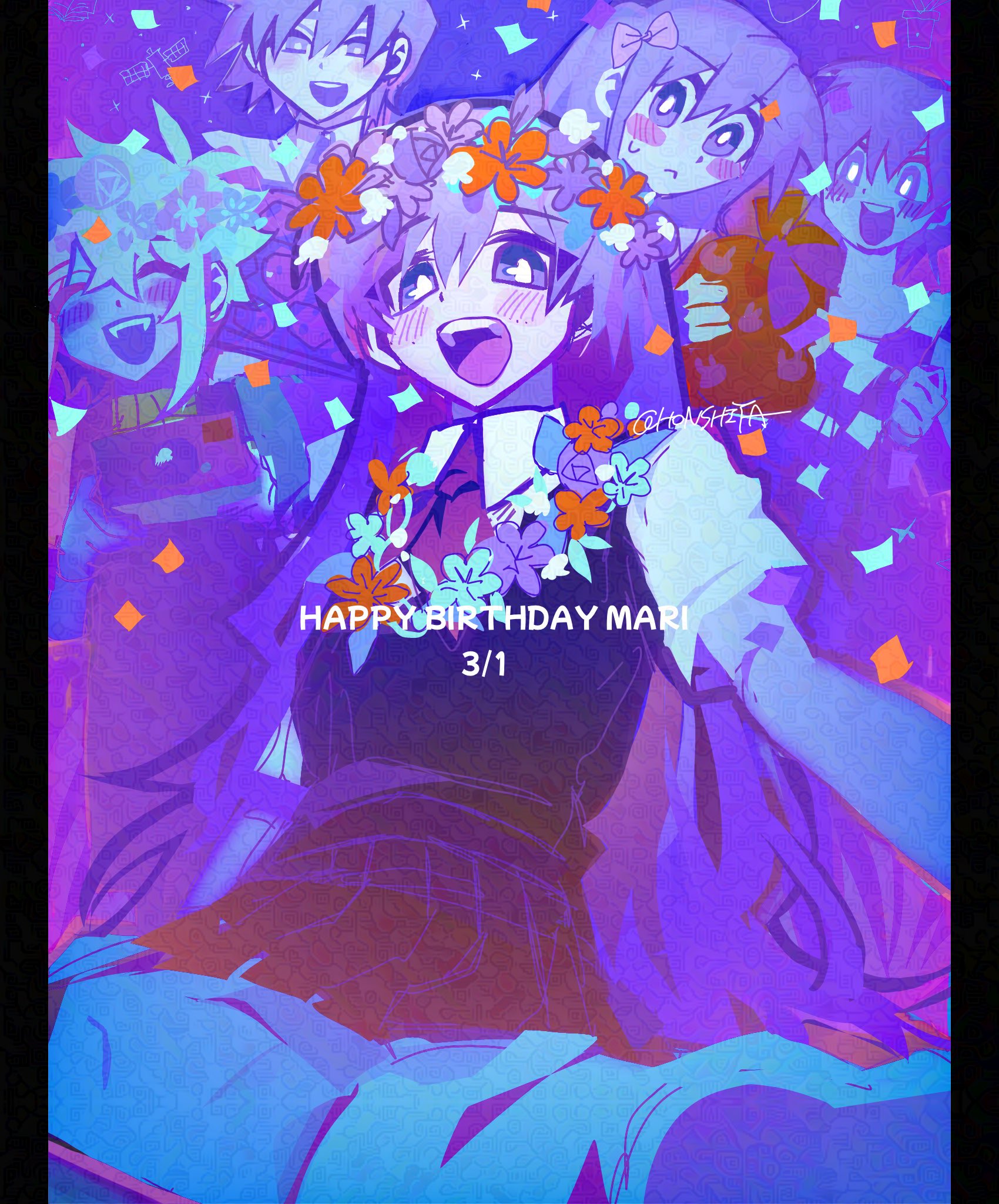 Safebooru - 2girls 3boys adversarial noise aubrey (headspace) (omori ...