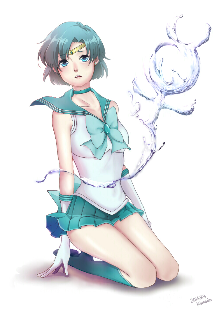 Safebooru - 1girl 2014 aqua skirt artist name bangs bishoujo senshi sailor moon blue boots blue ...