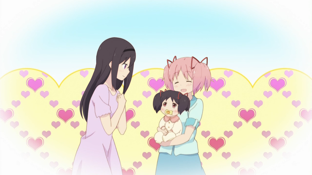 Safebooru - akemi homura baby black hair blush family gobou 1000 ...