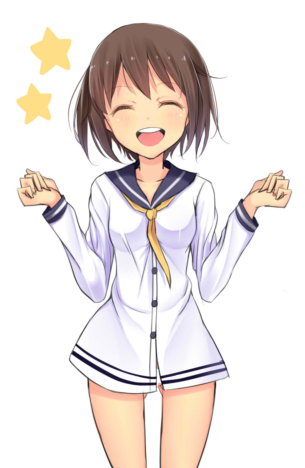 Safebooru - 1girl beeyan blush brown hair closed eyes highres kantai collection open mouth ...