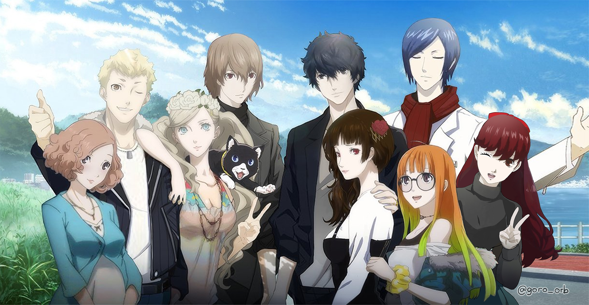 Safebooru 2019 4boys 5girls Akechi Gorou Amamiya Ren Atlus Black Hair 2653