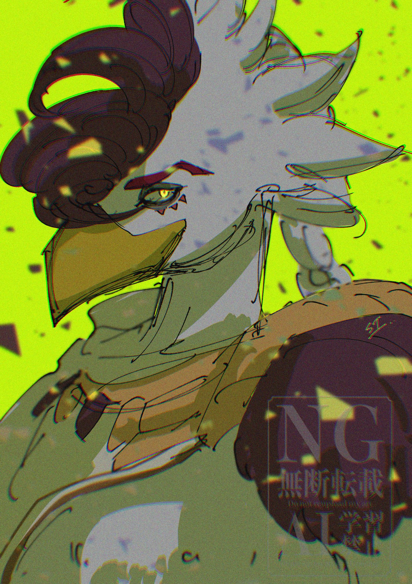 Safebooru - 1boy beak bird boy brown hair closed mouth commentary ...