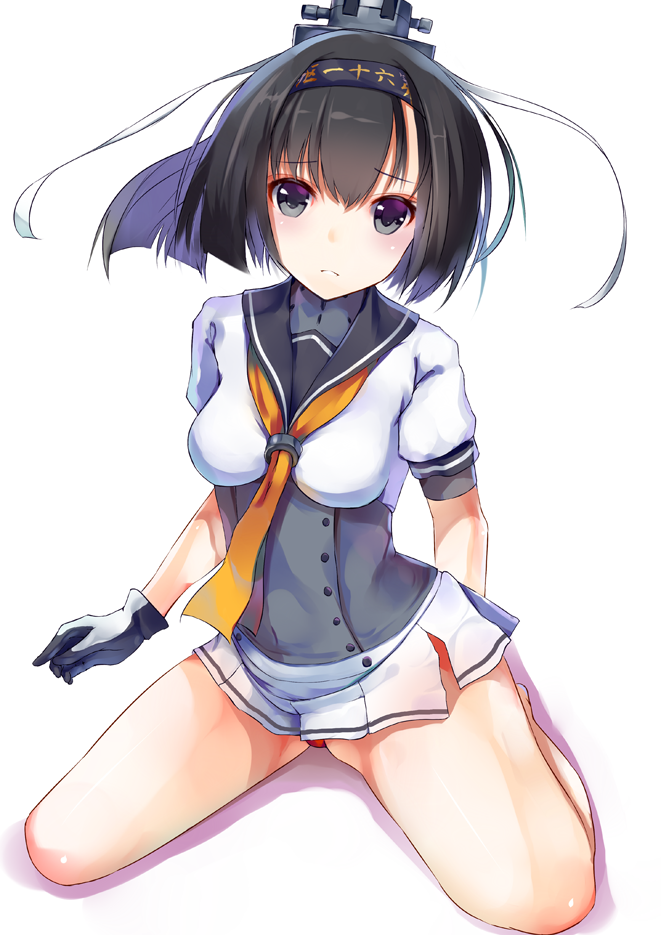 Safebooru - 1girl akizuki (kantai collection) brown hair gloves henet hene kantai collection ...