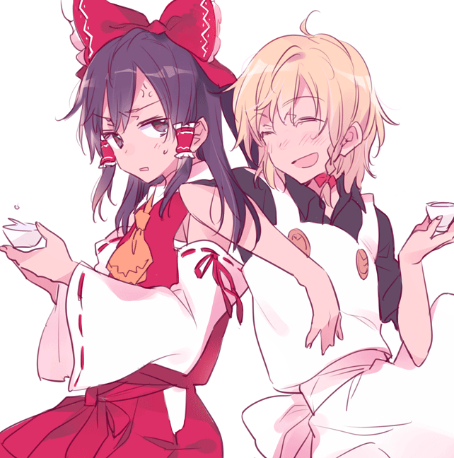Safebooru - 2girls anger vein blonde hair blush bow brown eyes brown ...