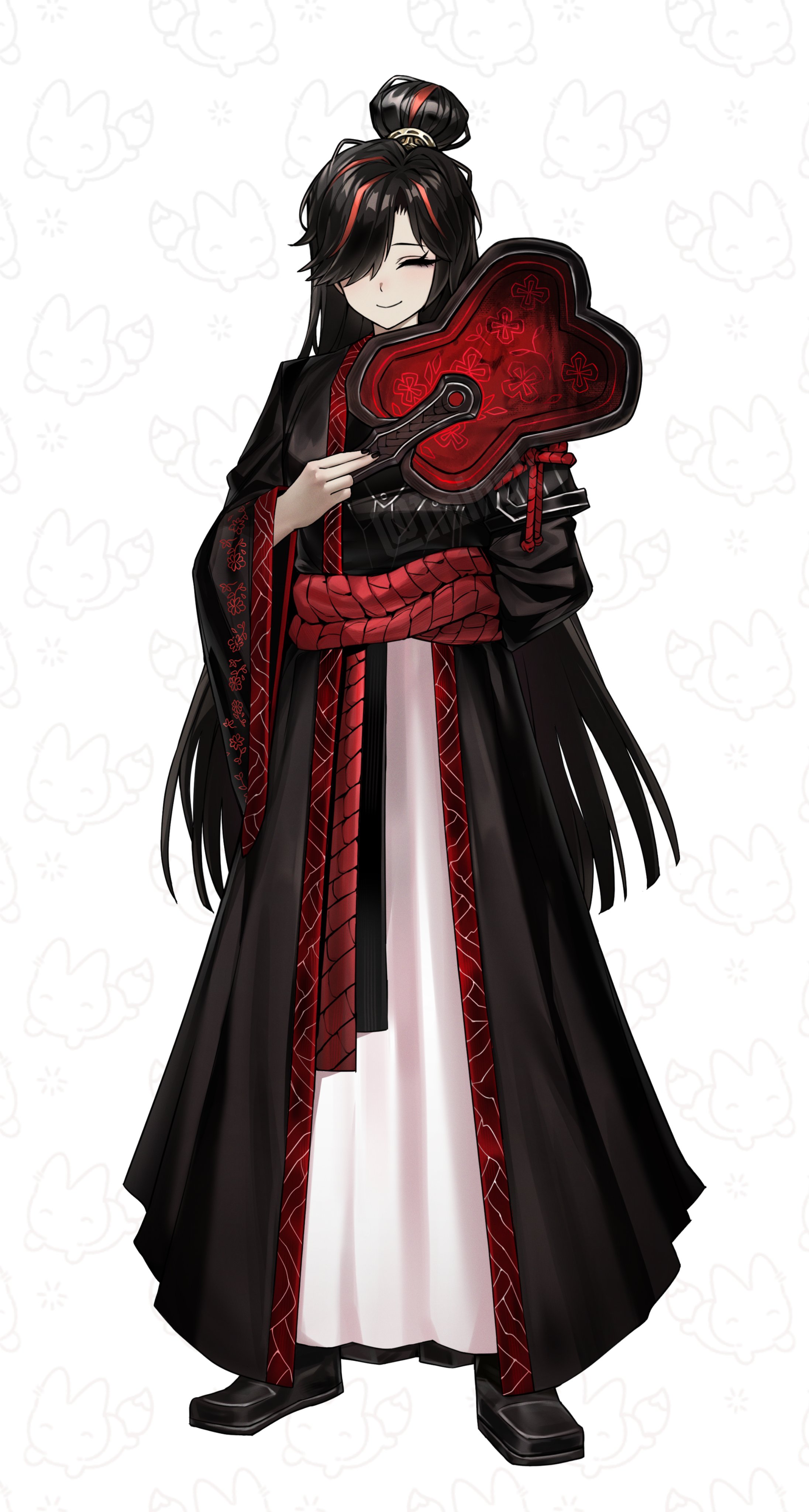 Safebooru - 1girl 1mingk ^ ^ absurdres black hair black hanfu blunt ...