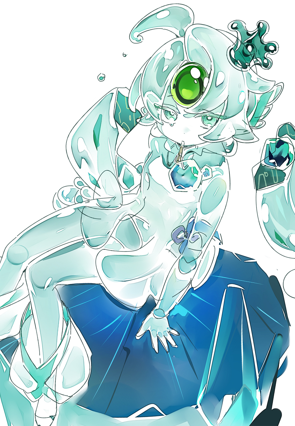 Safebooru - 1girl 3 ma me ahoge crown dress duel monster forehead jewel ...