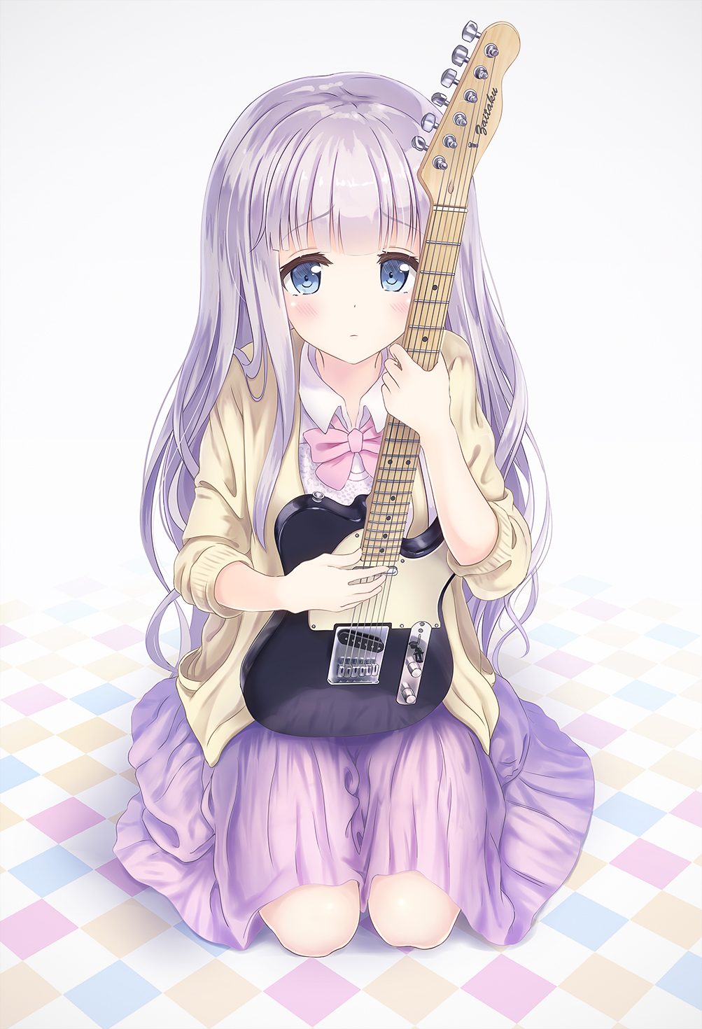 Safebooru - 1girl alc (ex2 lv) blue eyes checkered checkered floor ...