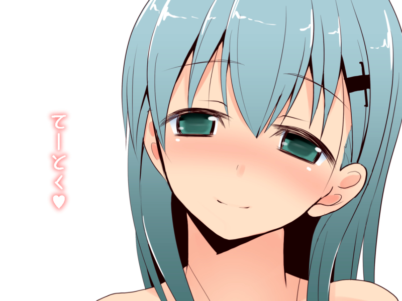 Safebooru - 1girl aqua eyes aqua hair blush face full-face blush hair ...