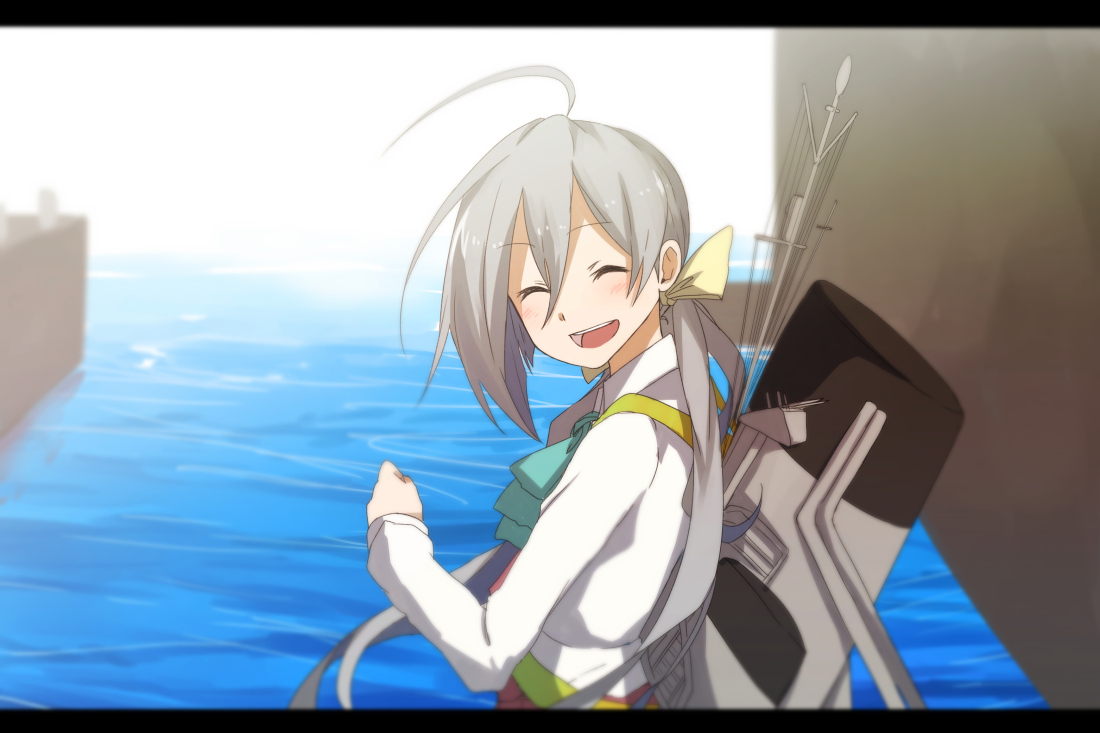 Safebooru - 1girl :d ^ ^ ahoge asymmetrical bangs bangs blurry bowtie ...