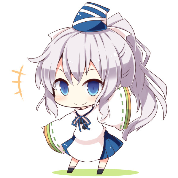 Safebooru - 1girl beni shake blue eyes blush chibi hat lavender hair ...