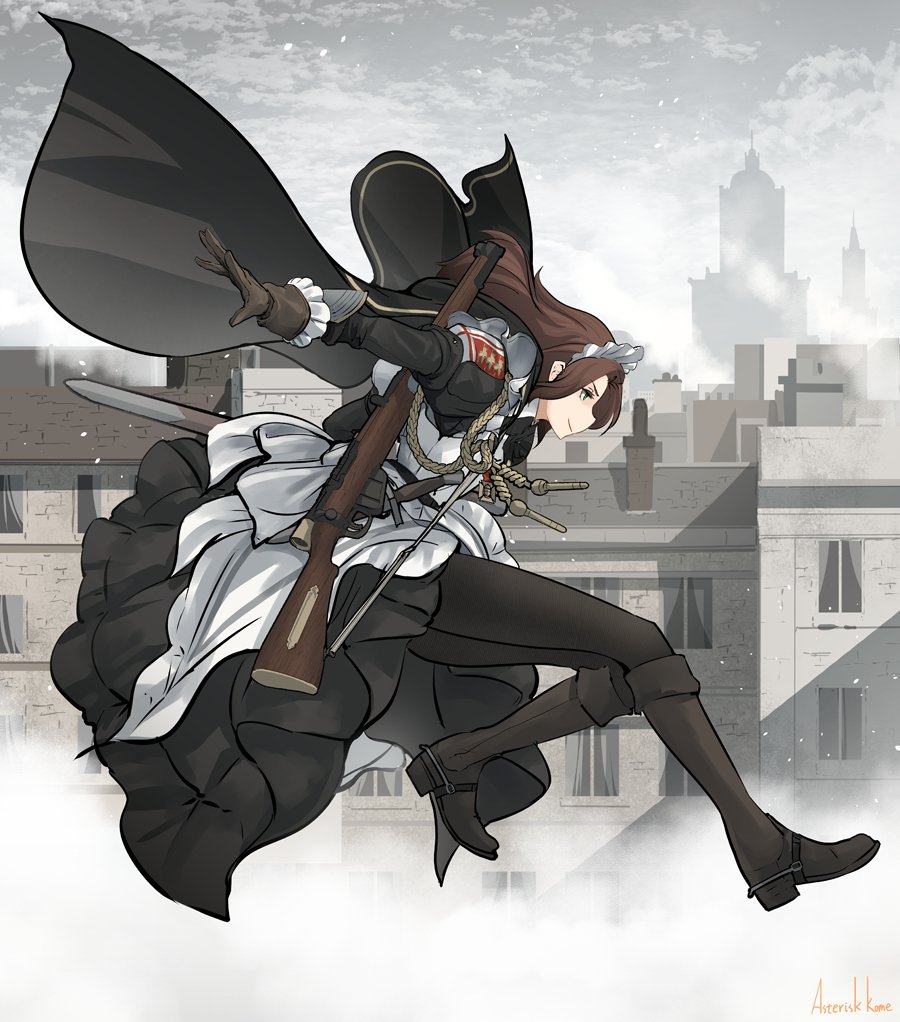Safebooru - 1girl apartment asterisk kome black cape blue eyes bolt ...