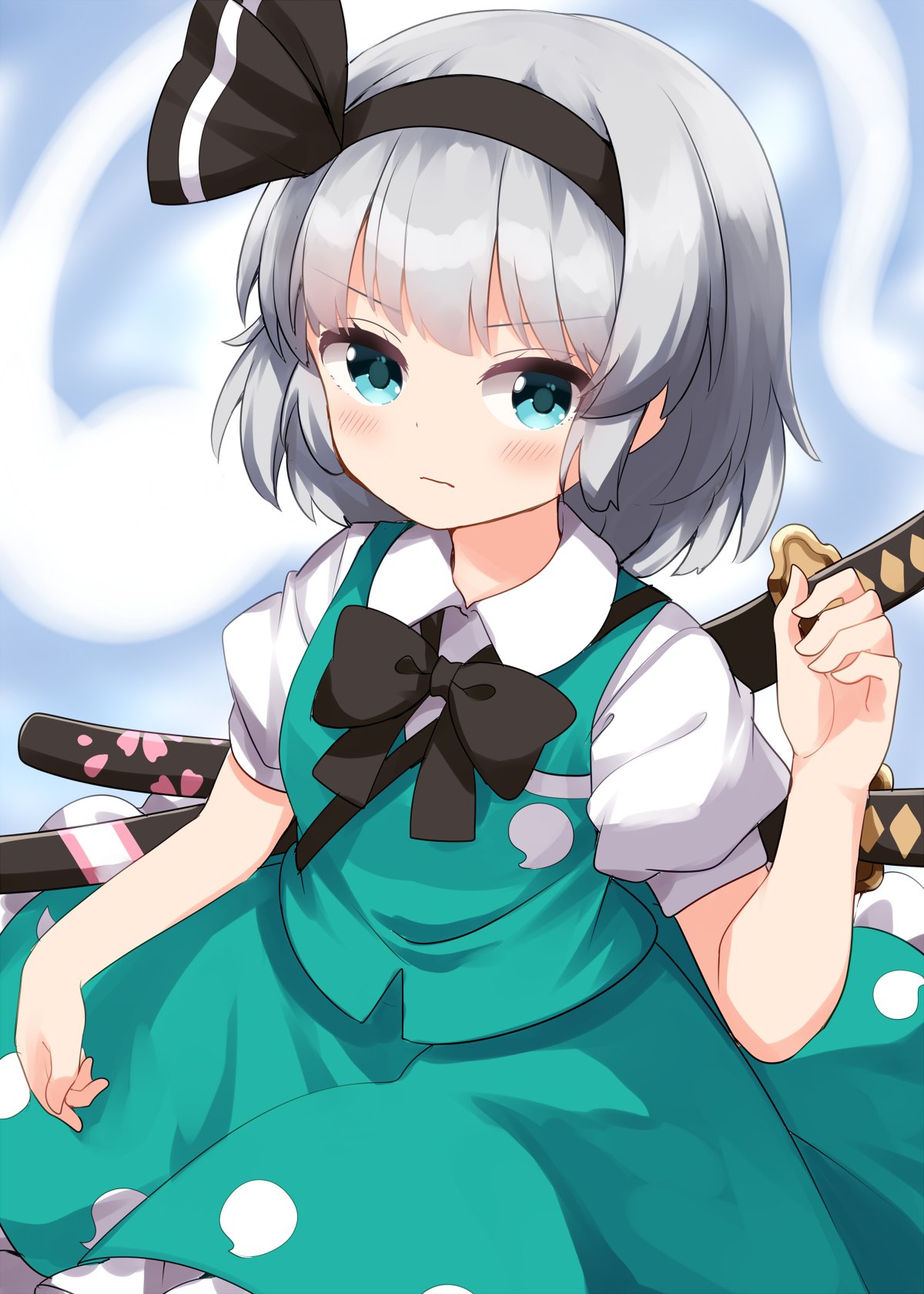 Safebooru - 1girl black bow black bowtie black hairband blush bow ...
