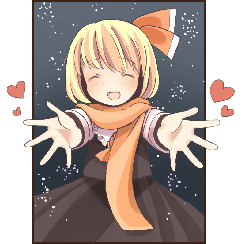 Safebooru - :d ^ ^ closed eyes heart incoming hug maroinu open mouth ...