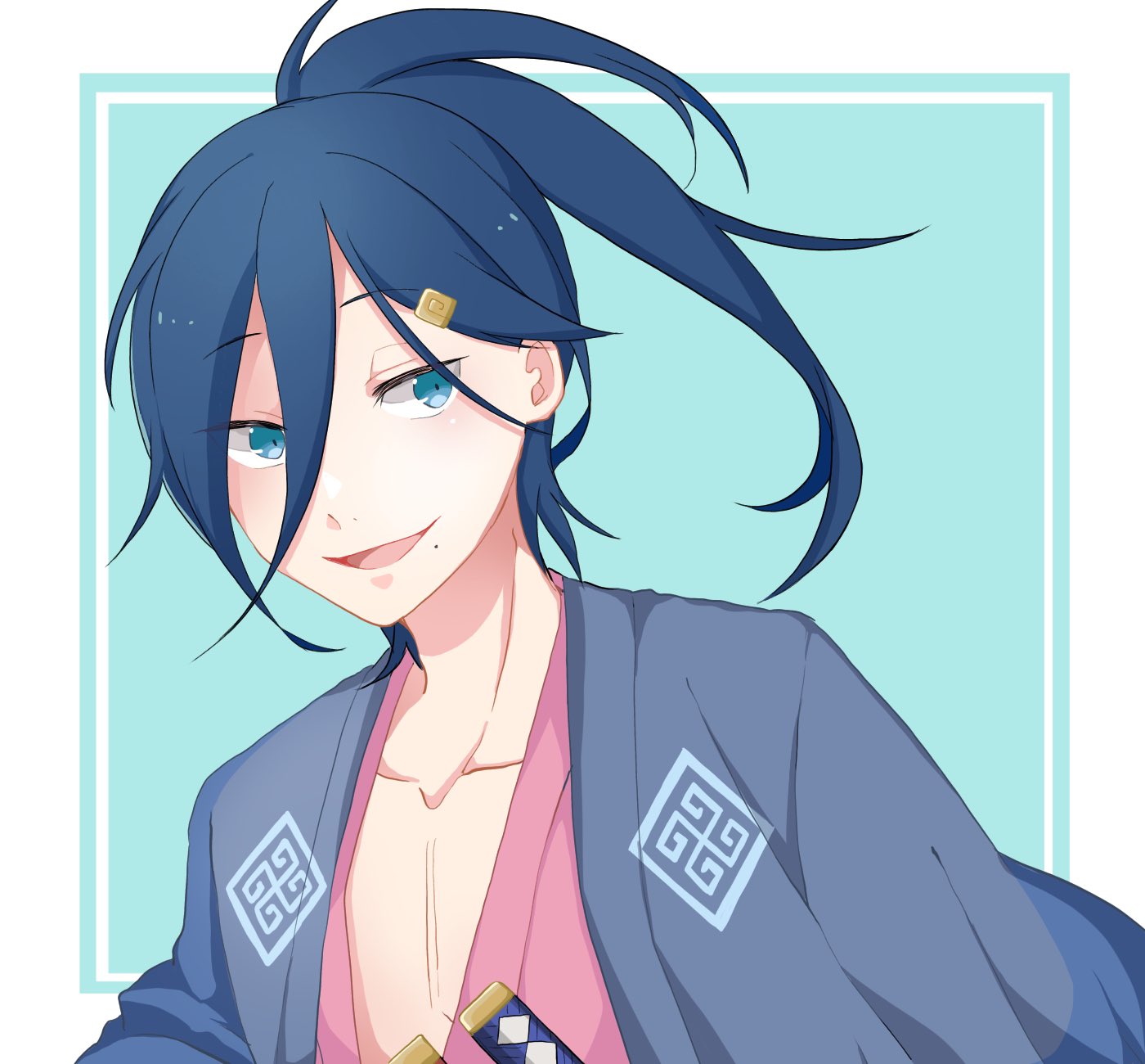 Safebooru - 1boy blue eyes blue hair cecilus segmunt commentary request ...