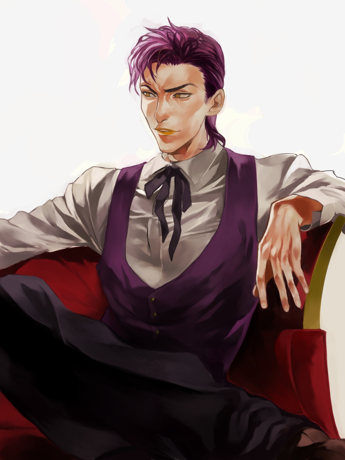 Safebooru - 1boy crossed legs dio brando evil smile highres jojo no ...