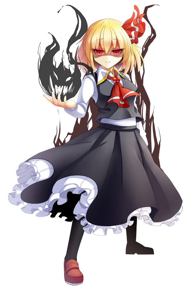 Safebooru - 1girl blonde hair darkness expressionless frilled skirt ...