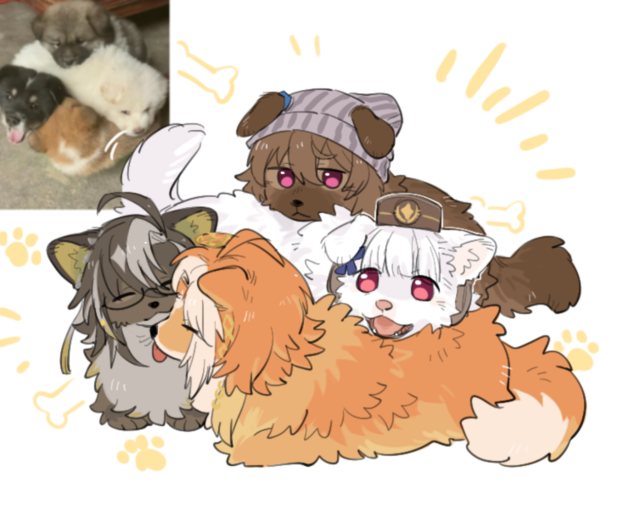 Safebooru - aaasakawa ahoge animal focus animal with hair animalization ...