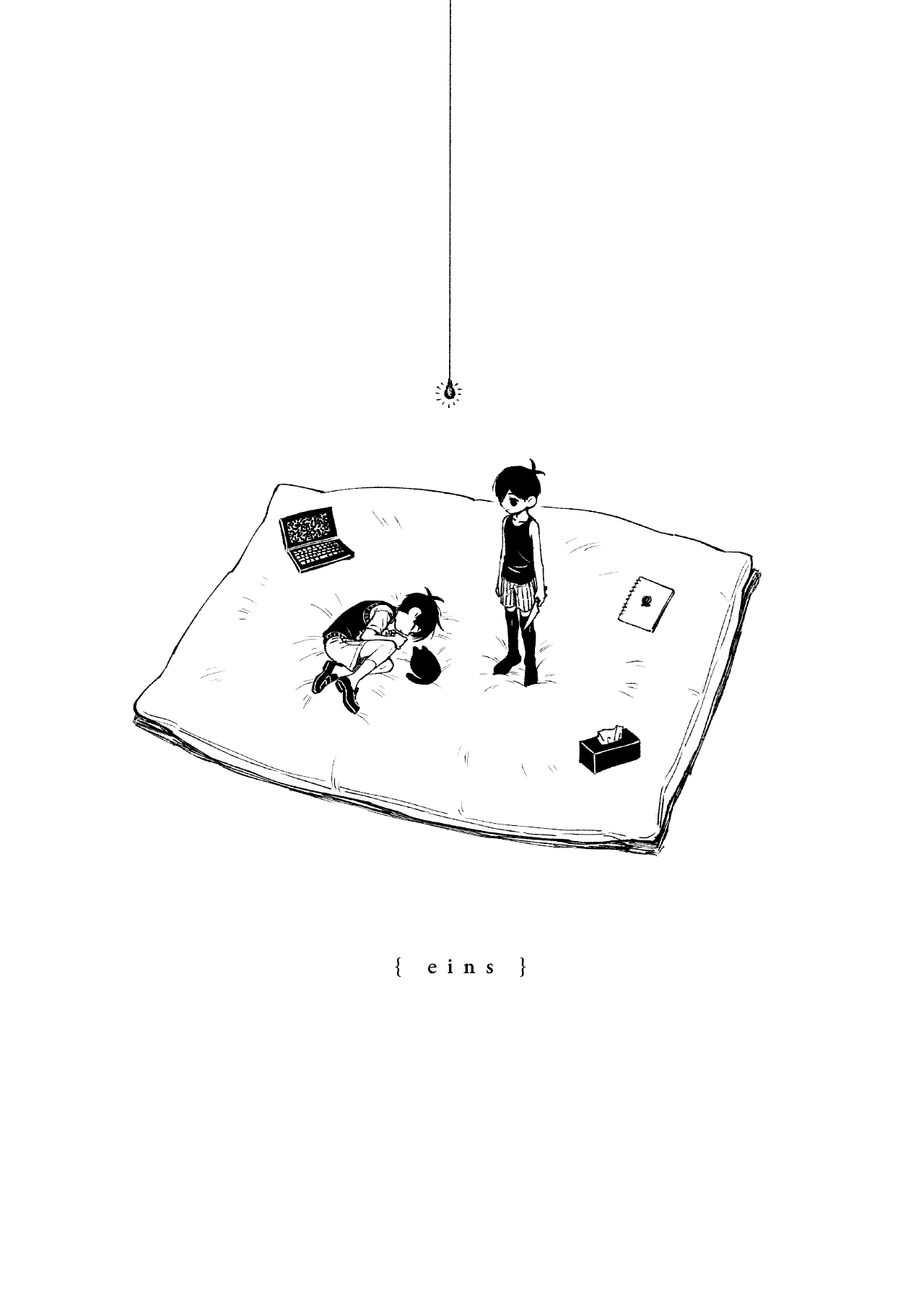 Safebooru - 2boys cat collared shirt computer greyscale highres holding ...