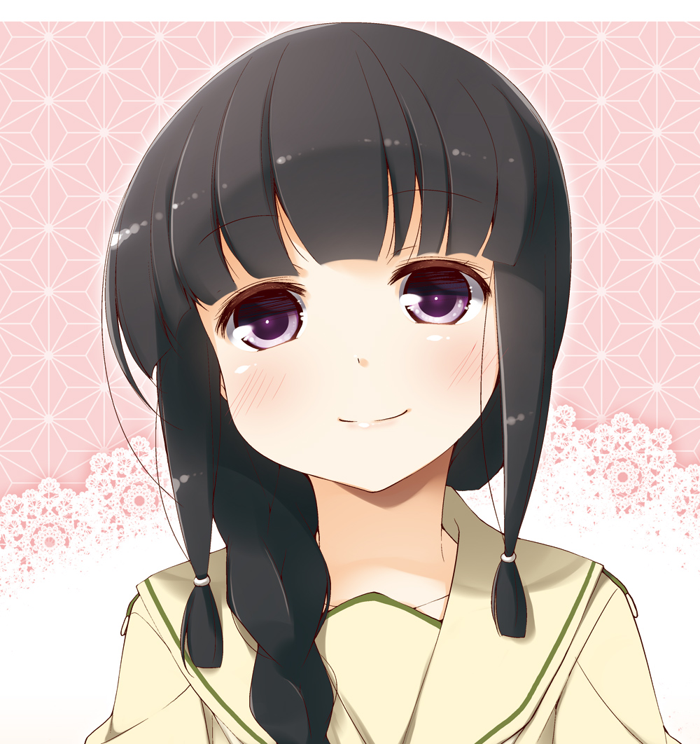 Safebooru - 1girl black hair blush braid kantai collection kitakami ...