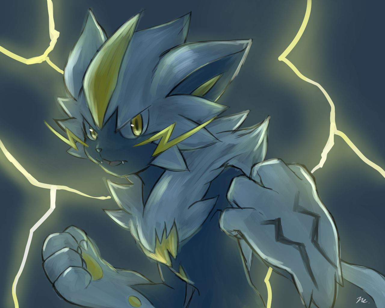 Safebooru - 1other black background body fur claws clenched hands ...