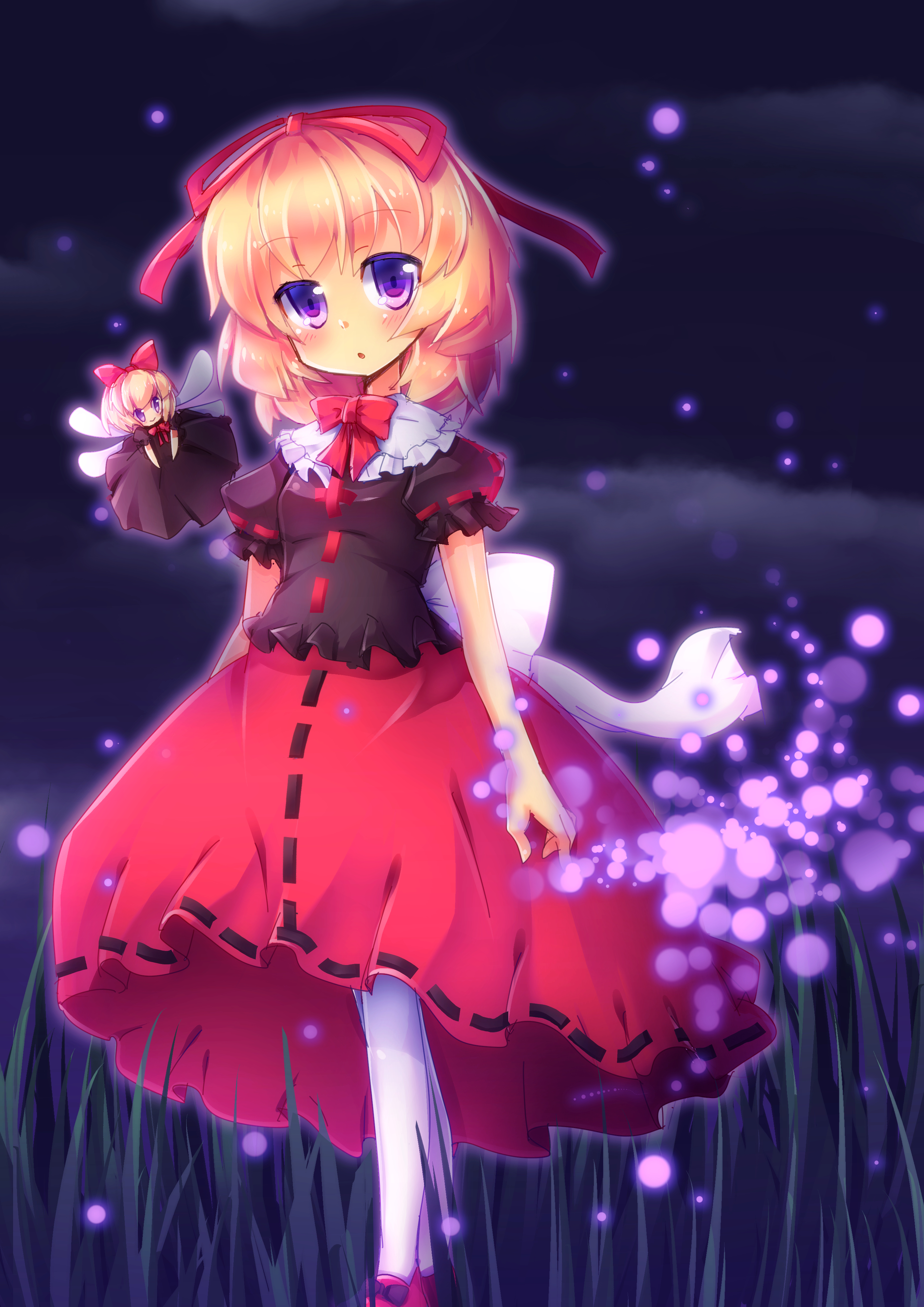 Safebooru 1girl O Absurdres Blonde Hair Blouse Blue Eyes Clouds 9384