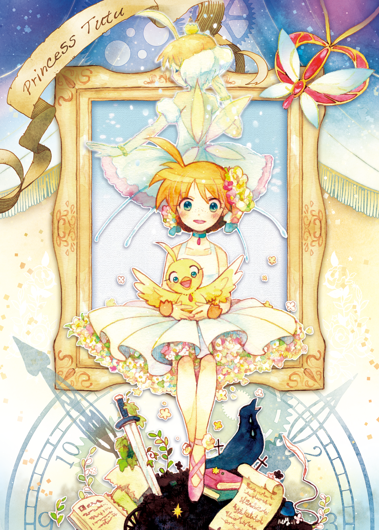 Safebooru - 2girls ahiru ahiru (duck) ahoge animal ballet slippers bird ...