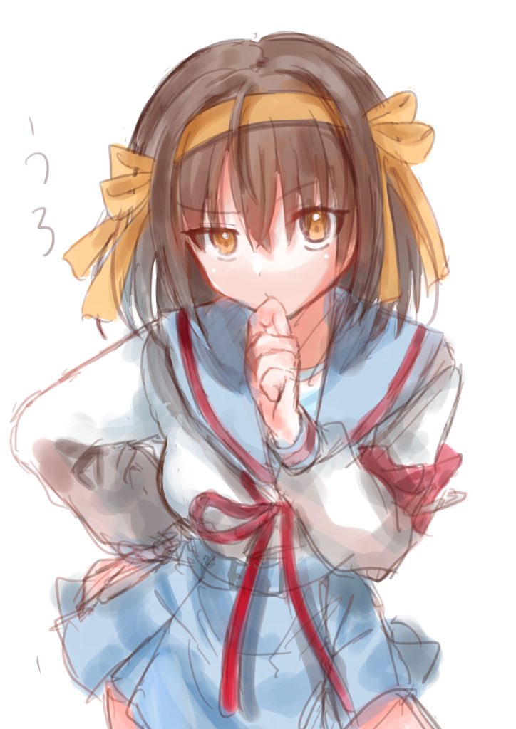 Safebooru - 1girl armband blue sailor collar blue skirt bow breasts ...