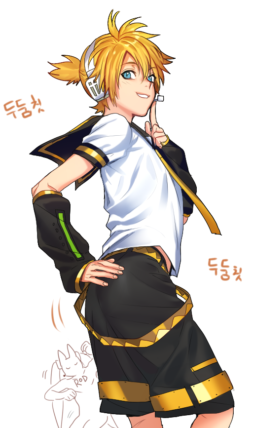 Safebooru - 1boy arm warmers blonde hair blue eyes headphones kagamine ...