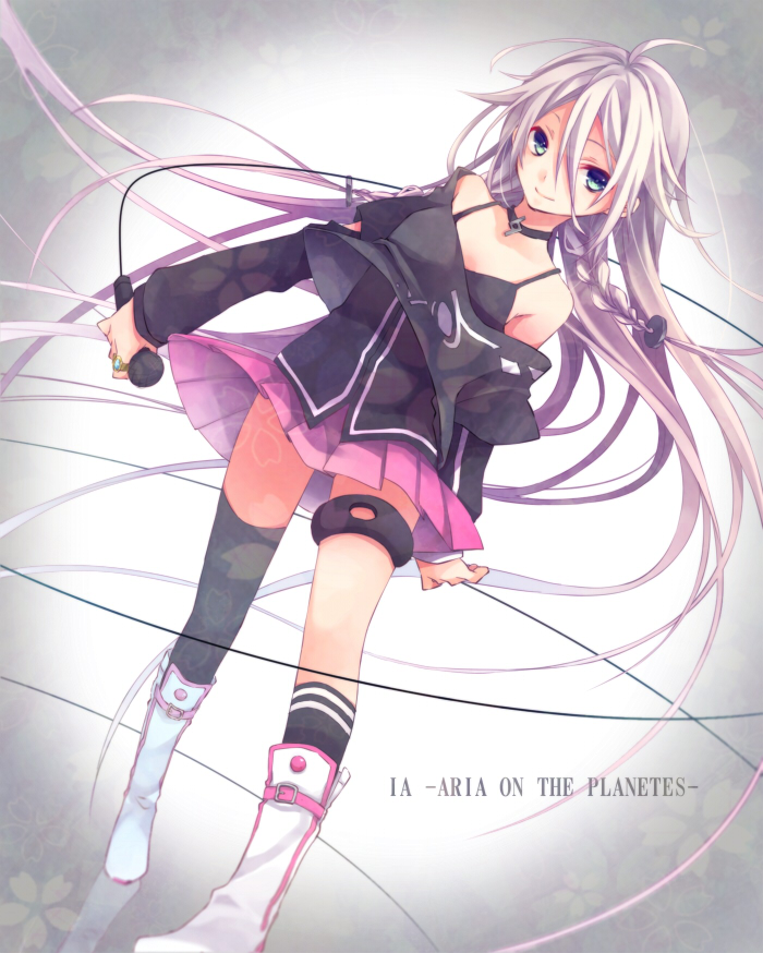 Safebooru - 1girl bare shoulders blue eyes braid choker ia (vocaloid) kuroi (liar-player) long ...