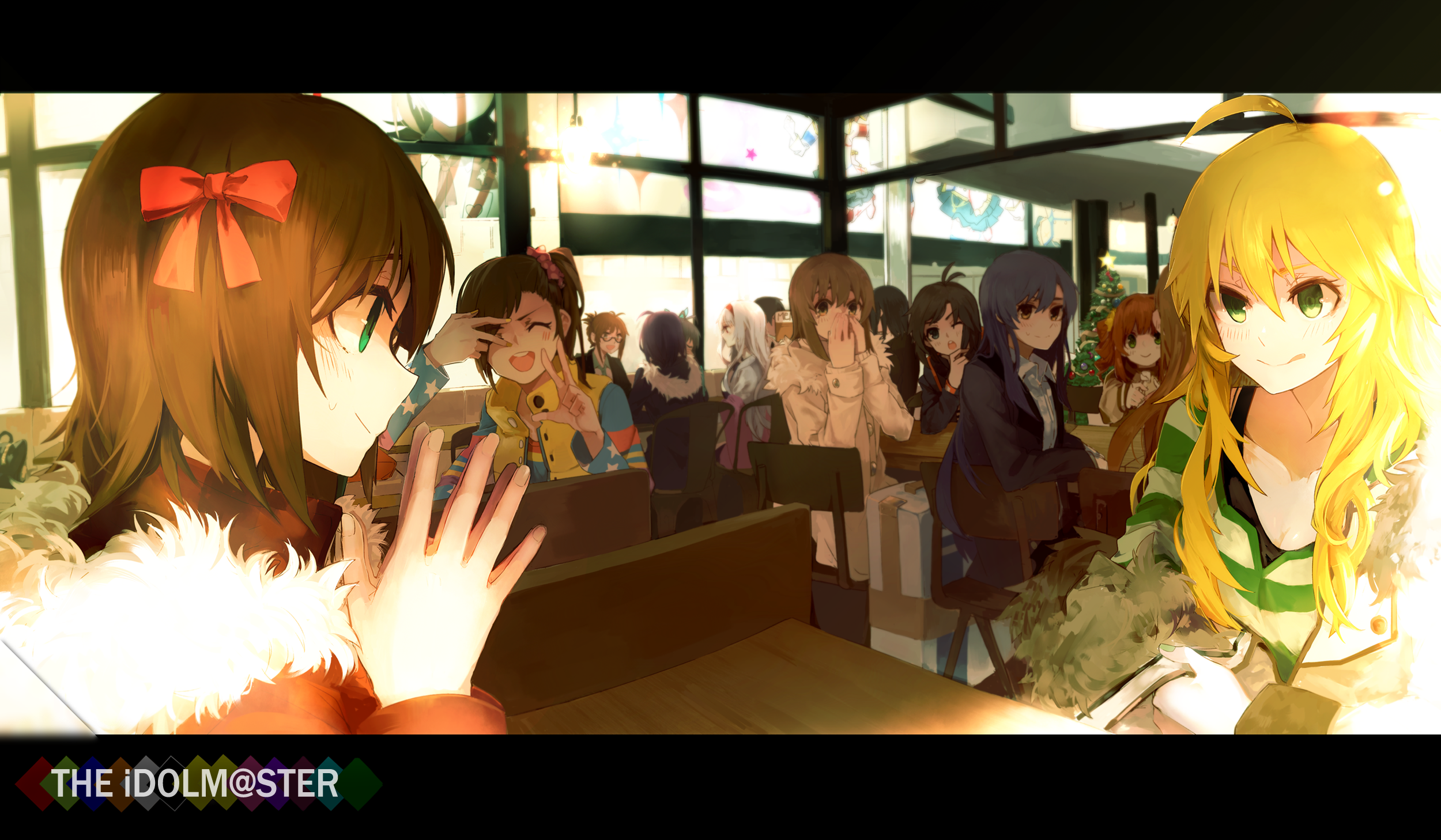 Safebooru - 6+girls ahoge akizuki ritsuko amami haruka antenna hair black hair blonde hair blue ...