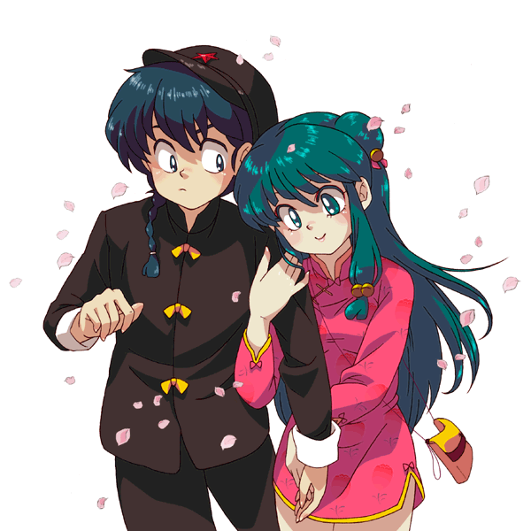 Safebooru - chinese clothes couples green hair long hair purple hair ...