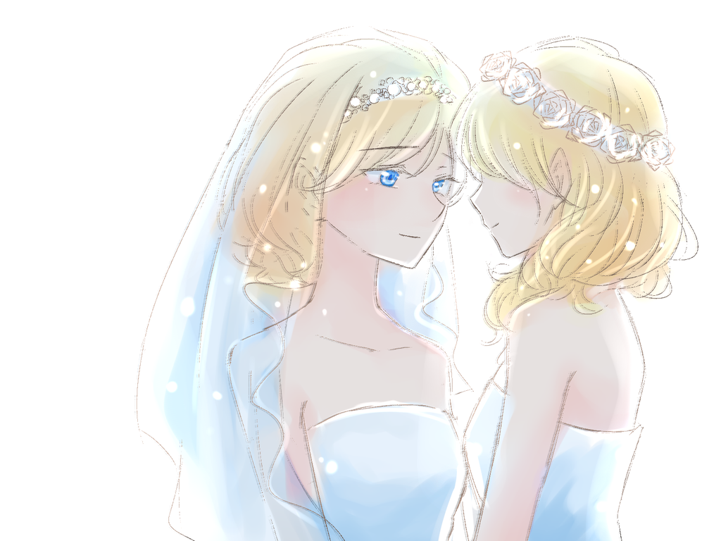 Safebooru - 2girls alice margatroid blonde hair blue eyes blush couple dress kirisame marisa ...