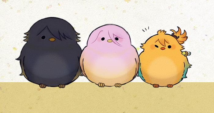Safebooru - animal on shoulder animalization ayu (mog) bird black eyes ...