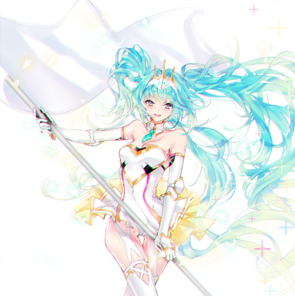 Safebooru - 1girl aqua hair bare shoulders elbow gloves flag gloves hatsune miku long hair open ...