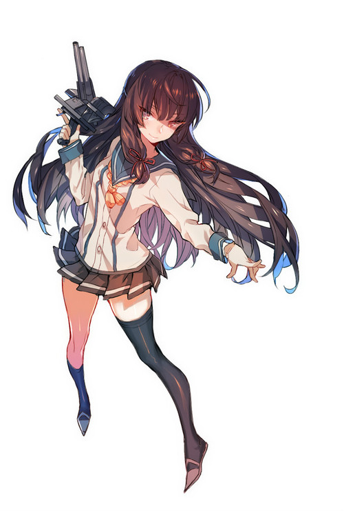 Safebooru - 1girl asymmetrical legwear black eyes black hair black ...