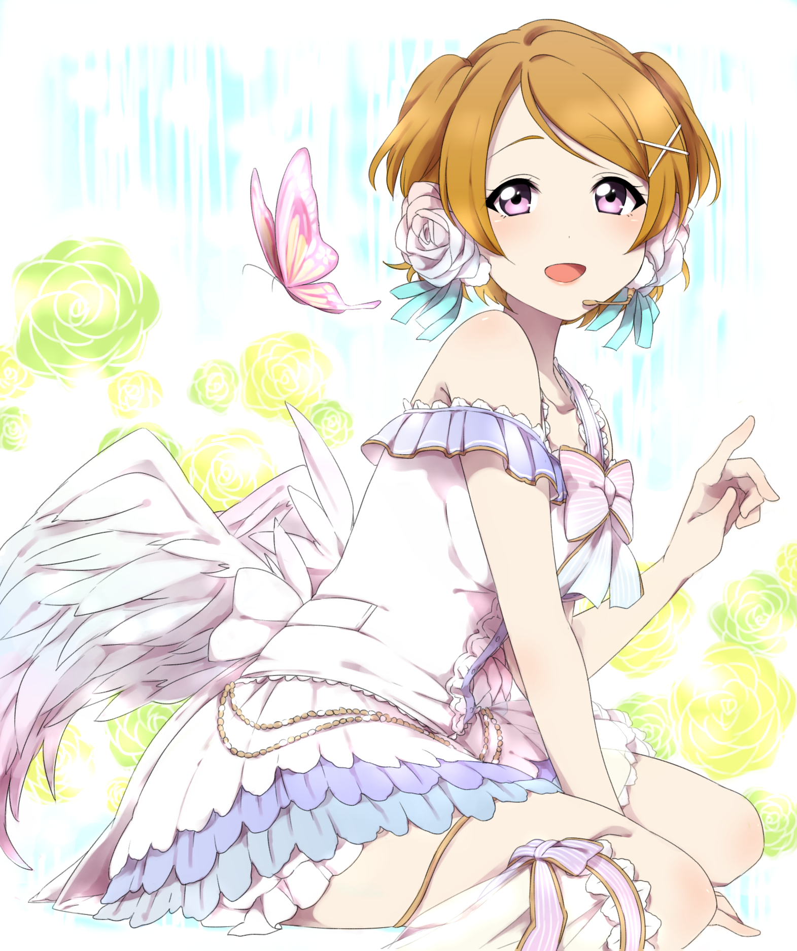 Safebooru - angel blush brown hair dress koizumi hanayo love live! school idol project purple ...