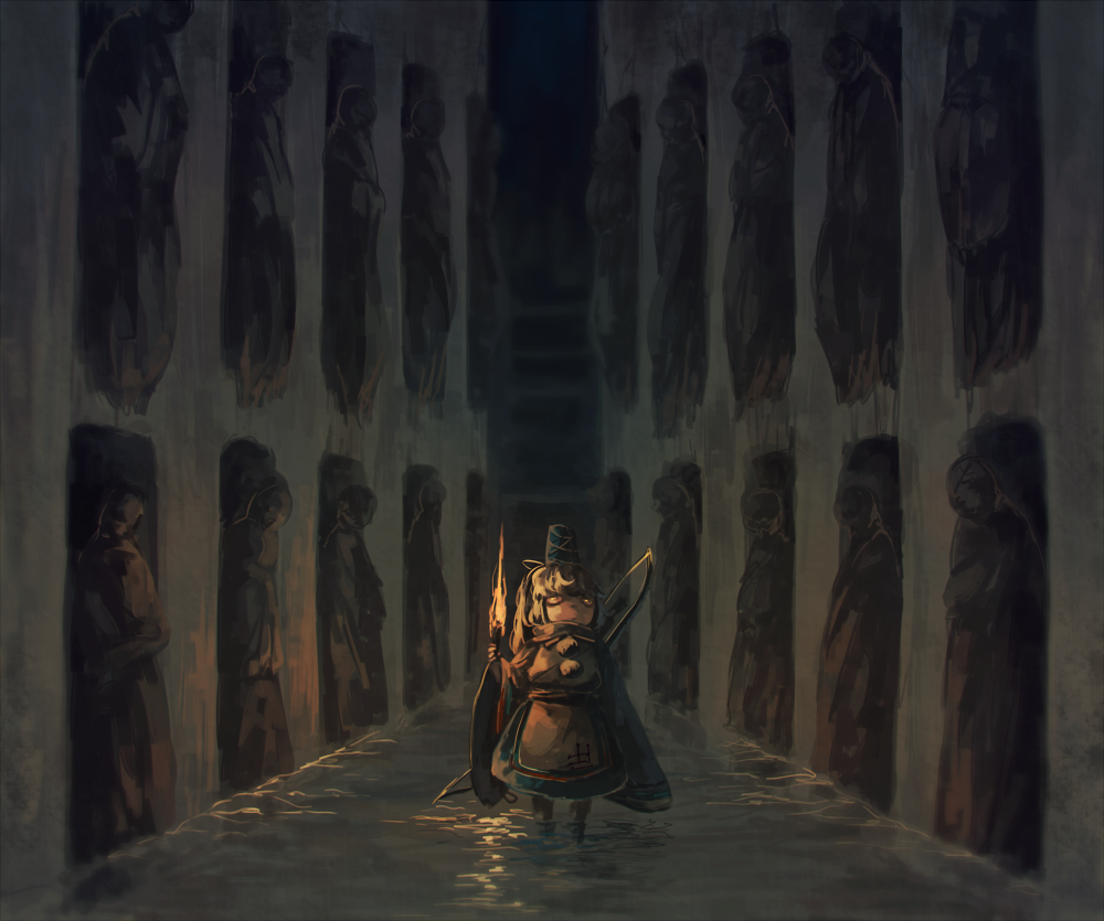 Safebooru - 1girl bow (weapon) dungeon hat inari (flandoll-scarlet ...