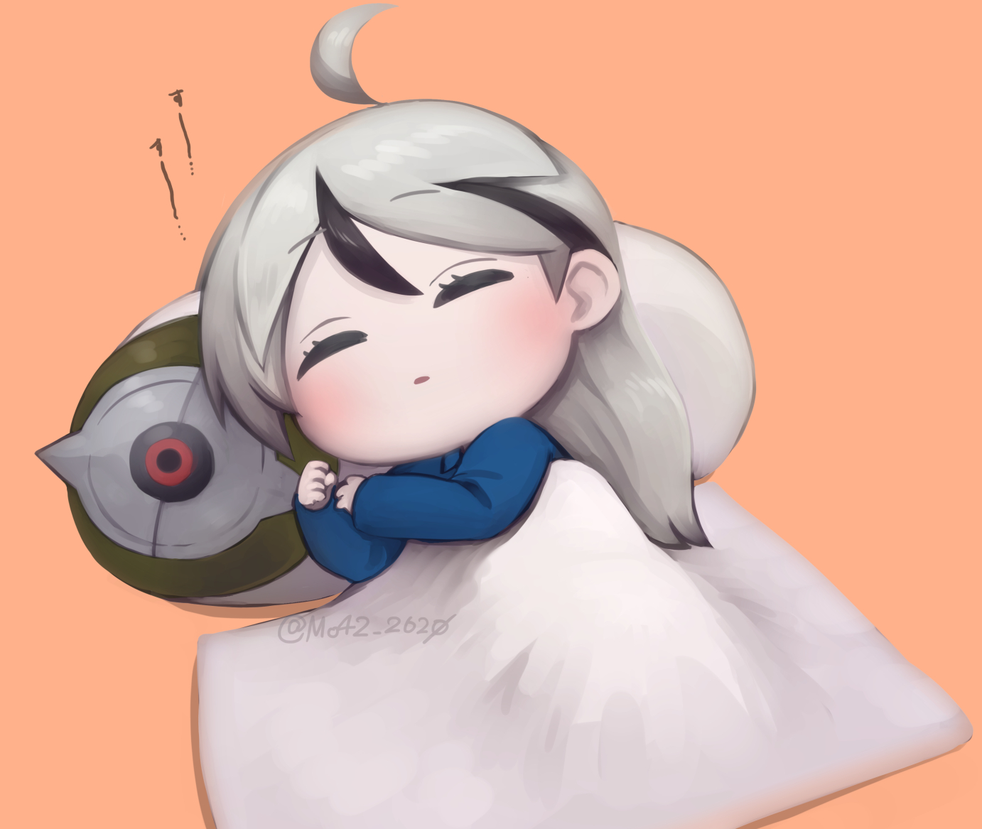 Safebooru - 1boy ahoge baby blue jacket closed eyes gloria (project ...
