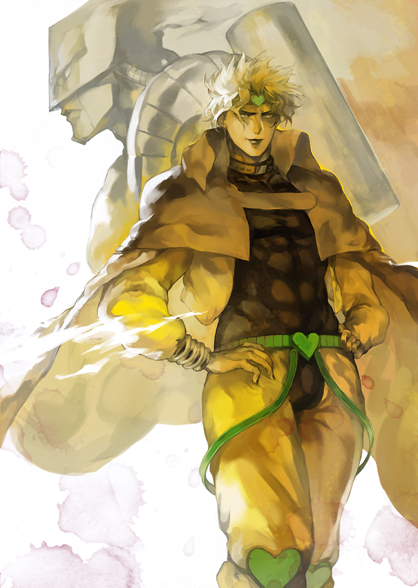 Safebooru - 2boys blonde hair cape capelet dio brando hands on hips ...