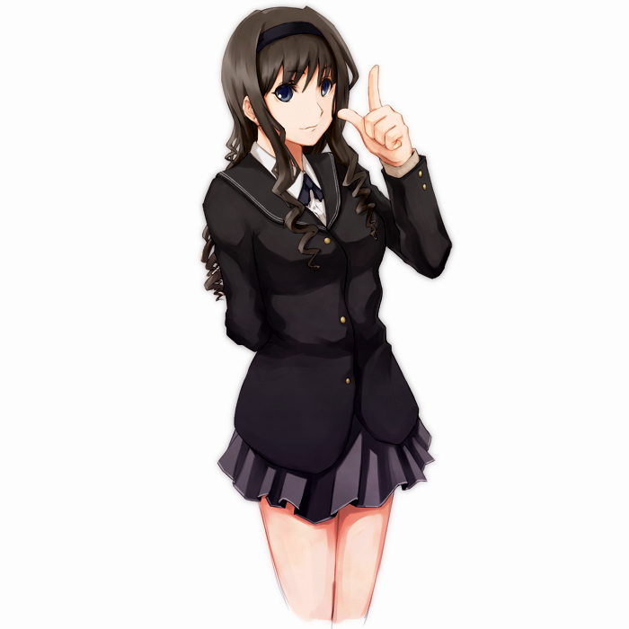 Safebooru - 1girl amagami black hair blue eyes hairband jiji (wander plug) morishima haruka ...