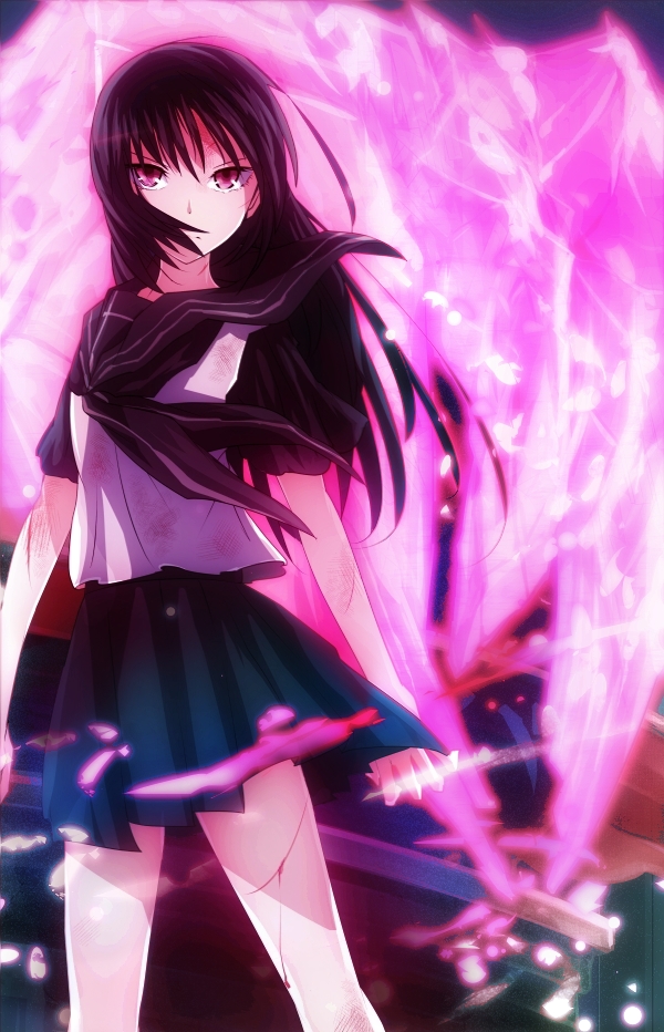 Safebooru - 1girl alternate hair length alternate hairstyle black hair blood cuts inaeda kei ...