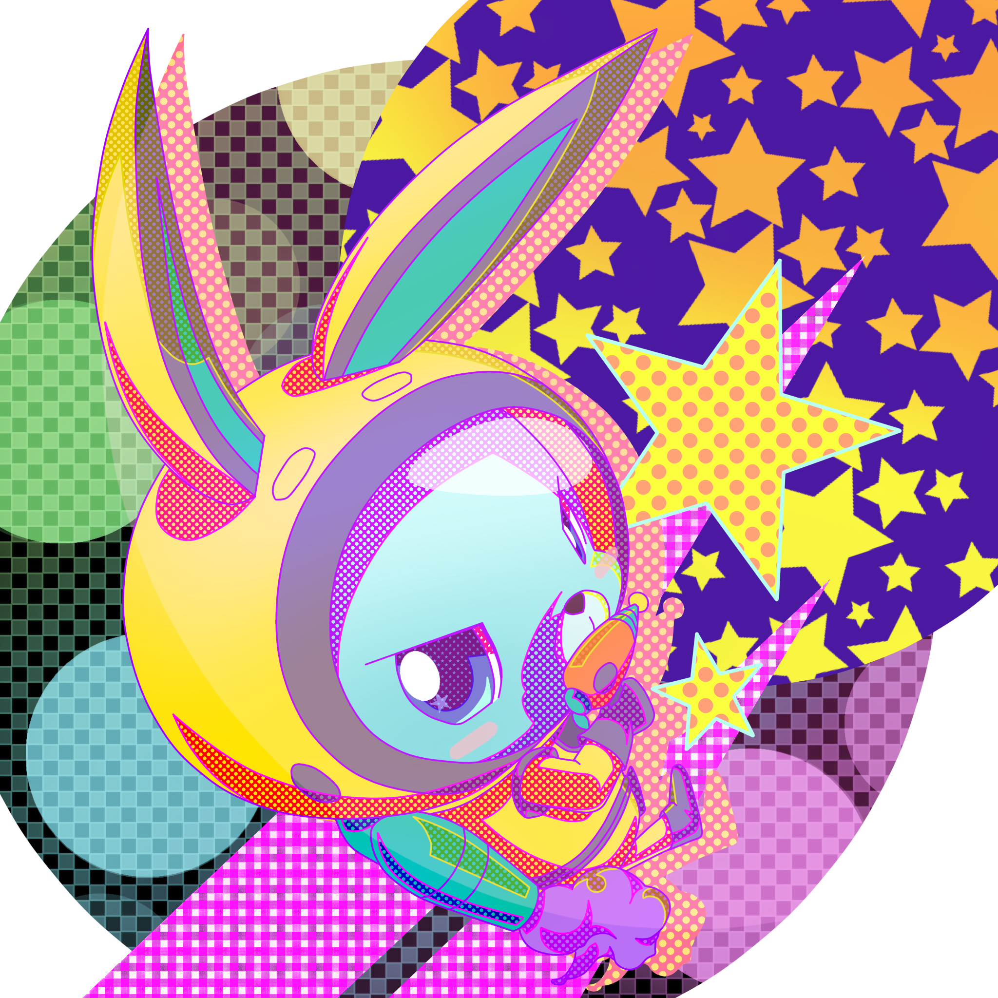 Safebooru - helmet highres jetpack no humans rabbit solo spacesuit star ...