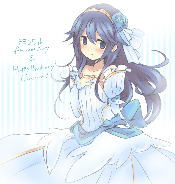 Safebooru - 1girl alternate costume anniversary bare shoulders blue ...