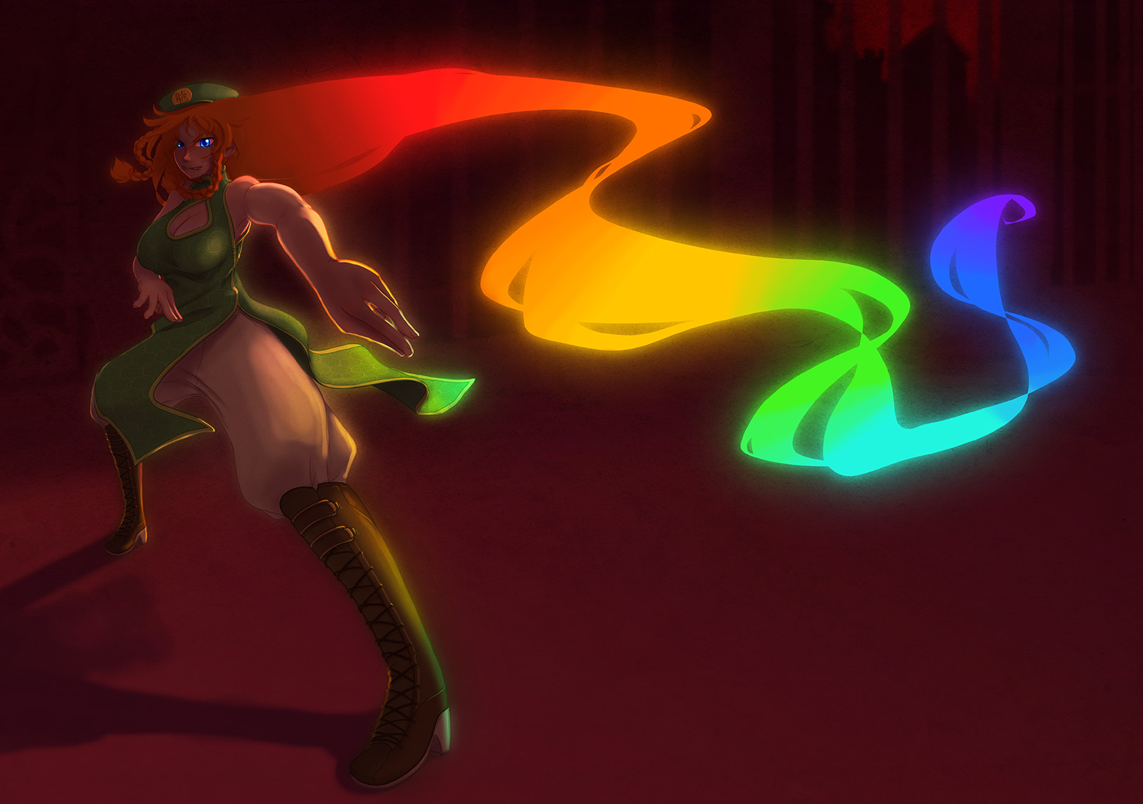 Safebooru - 1girl adapted costume alternate costume alternate hair color blue eyes boots braid ...