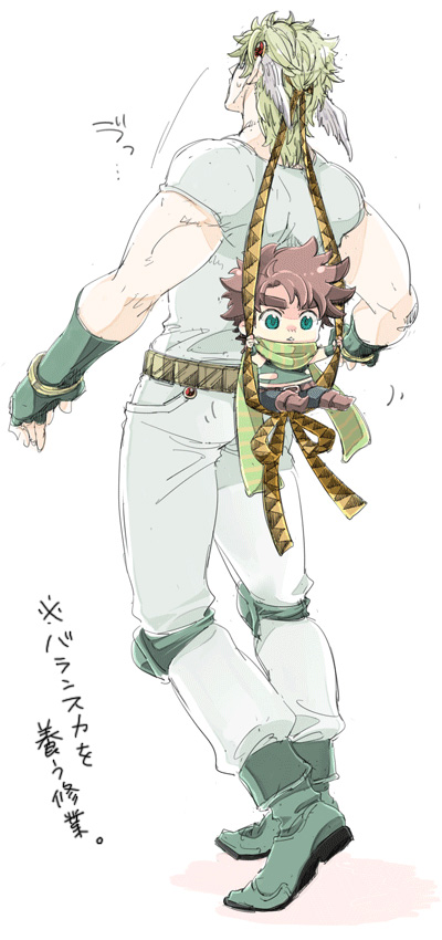 Safebooru - 2boys blonde hair brown hair caesar anthonio zeppeli chibi ...