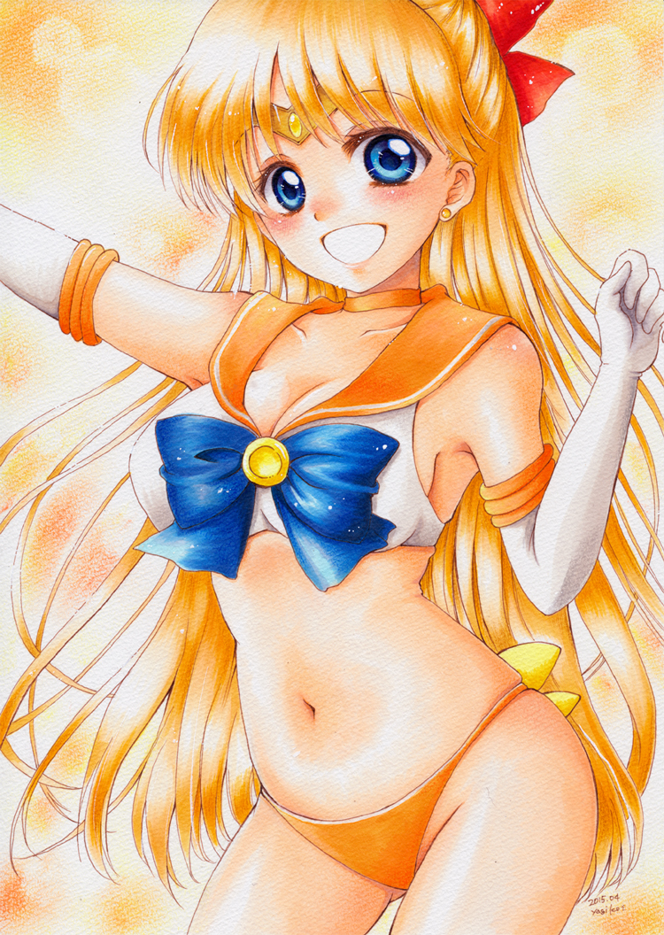 Safebooru - 1girl :d aino minako bishoujo senshi sailor moon blonde hair blue eyes breasts ...