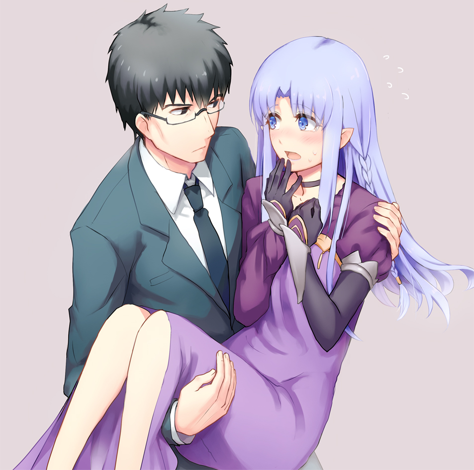 Safebooru 1girl Black Hair Blue Hair Blush Carrying Caster Fatestay 5913